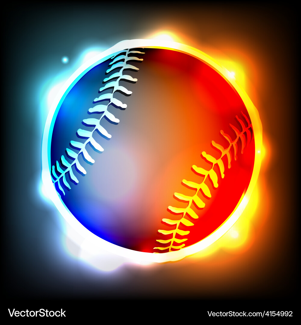 Glowing baseball Royalty Free Vector Image - VectorStock