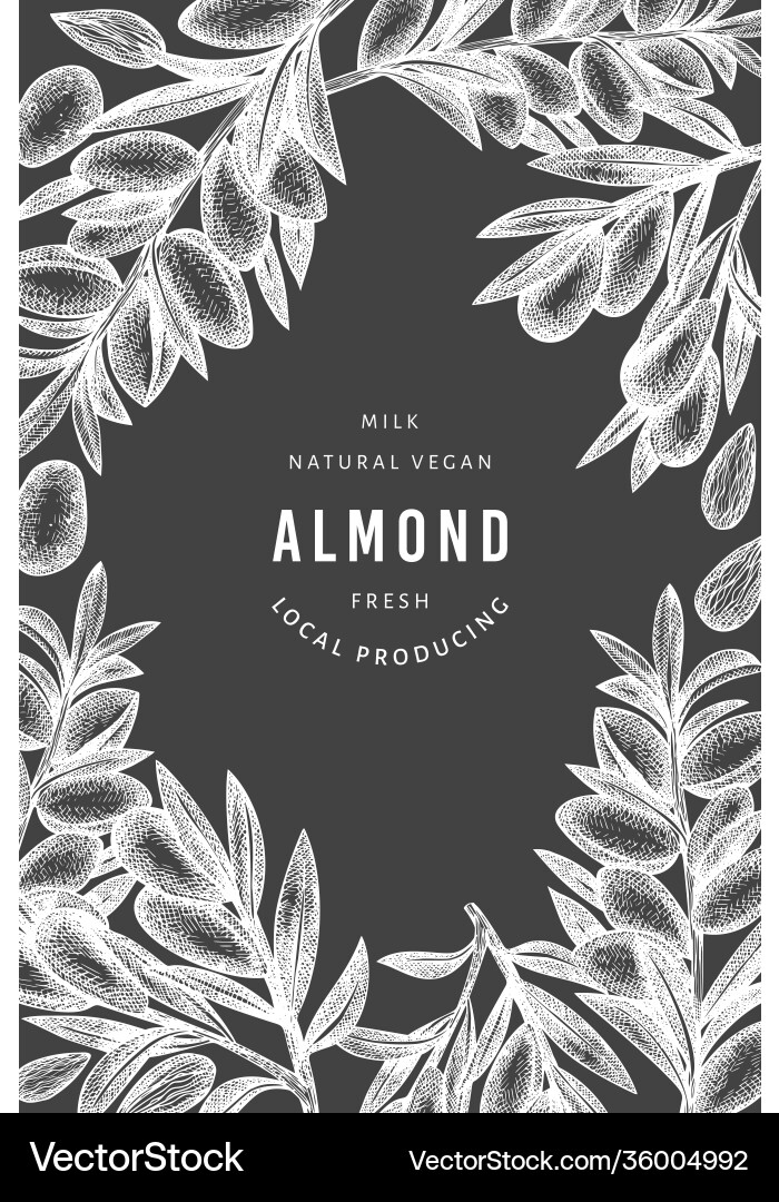 Hand gezeichnete Skizze Mandel Design Template bio