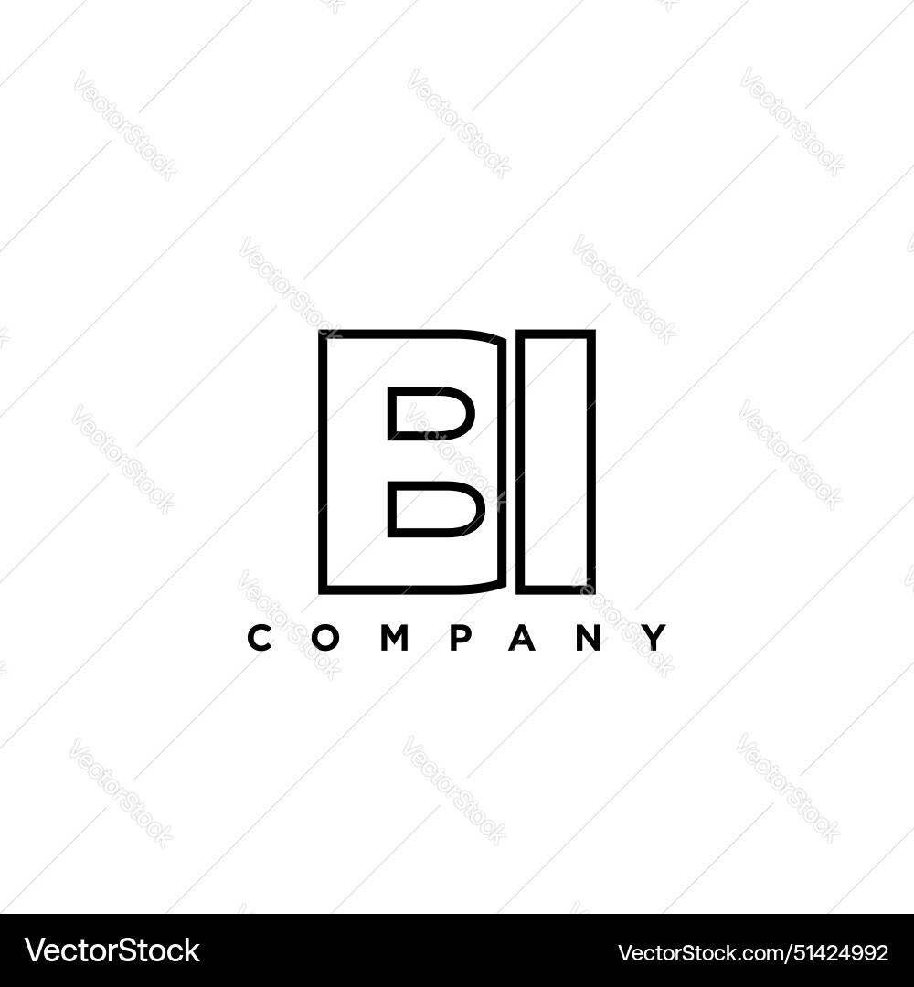 Letter b and i bi logo design template minimal Vector Image