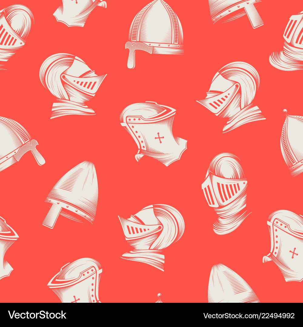Medieval Helmet Pattern Royalty Free Vector Image