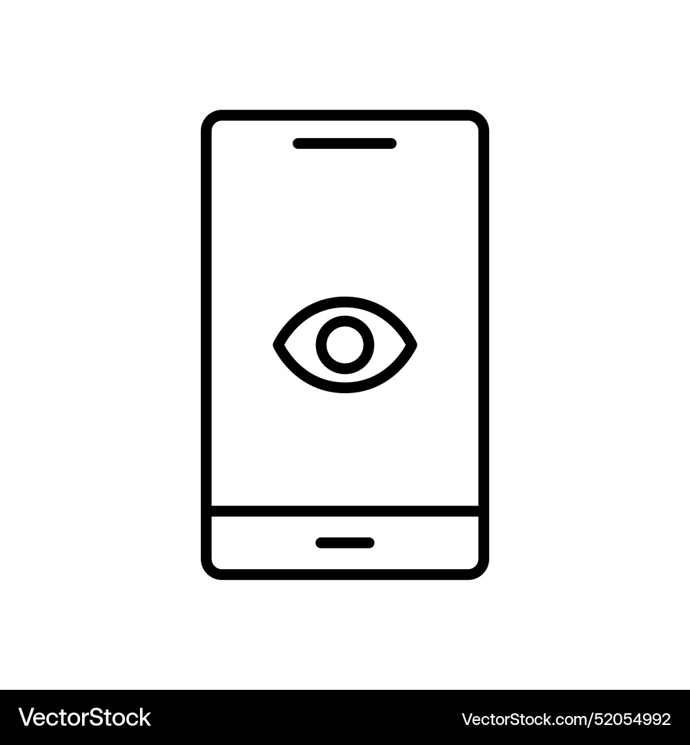 Mobile eye icon for vision care smartphone apps Vector Image