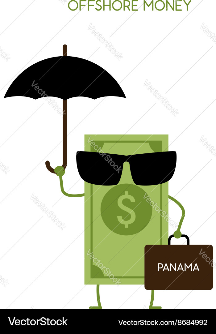 Money hidden in an offshore zone Royalty Free Vector Image