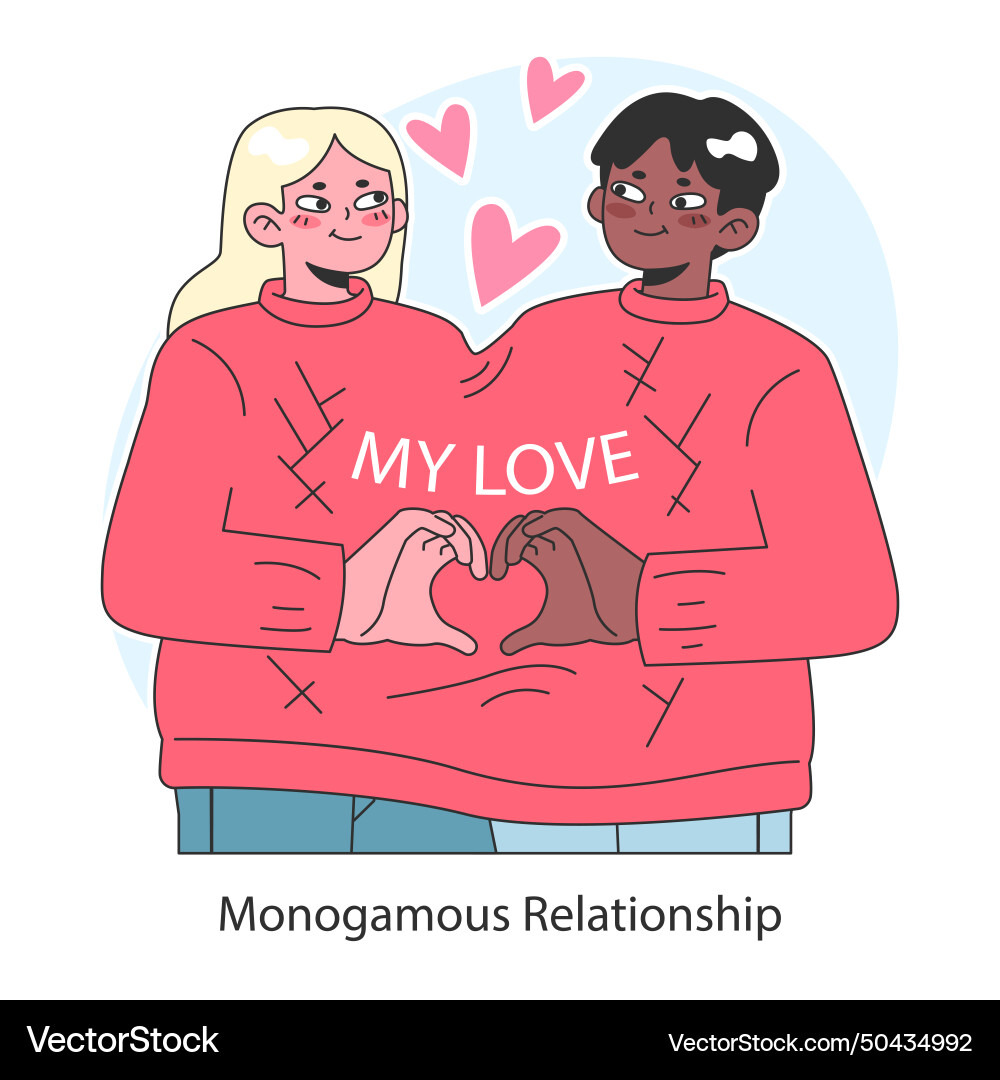 Monogamous relationship united in exclusive Vector Image