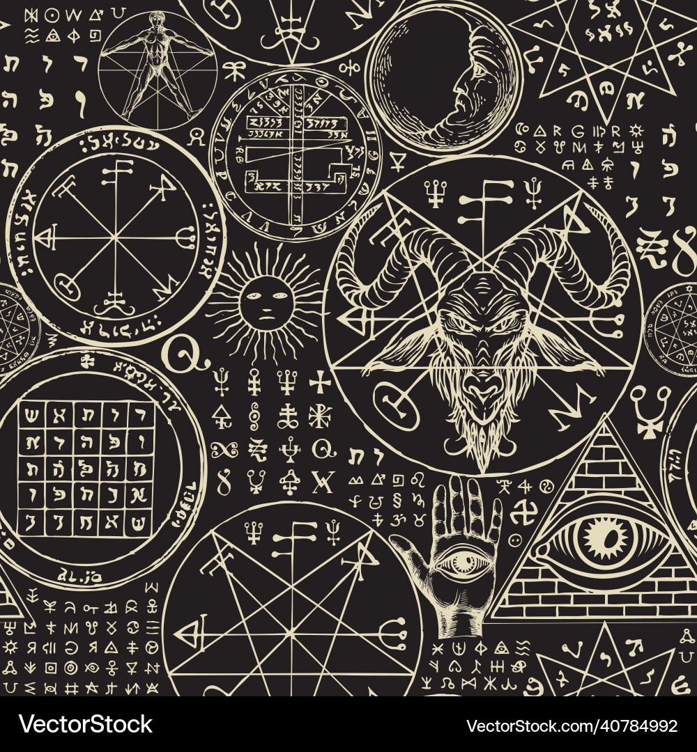 Occult Goat Pattern Royalty Free Vector Image - VectorStock