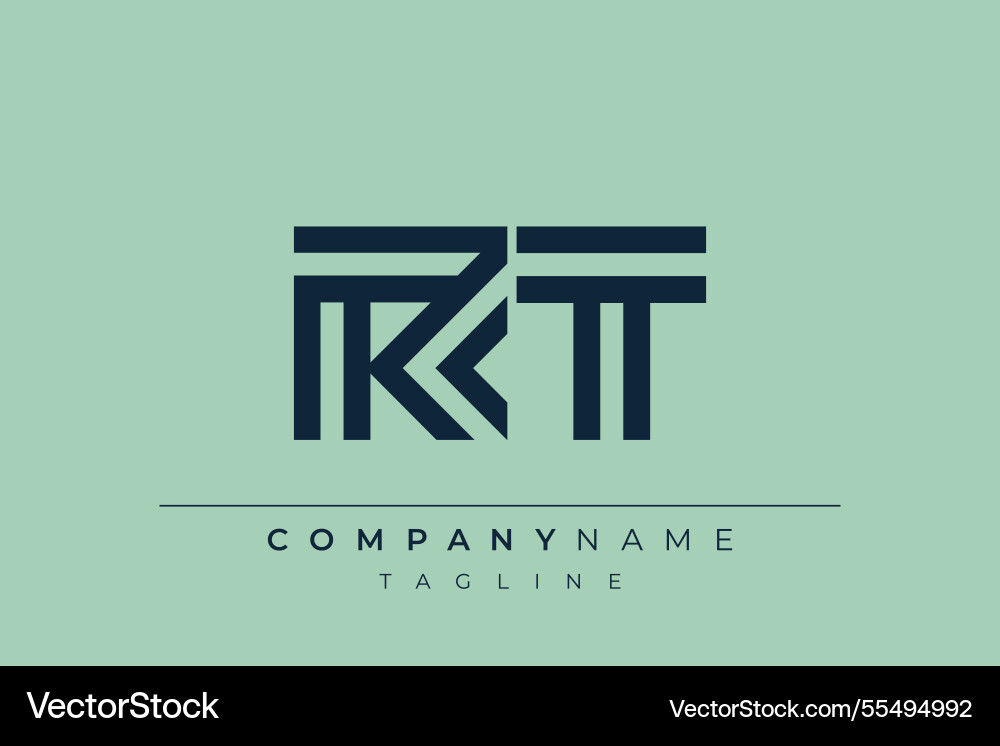 Rt minimal line logo Royalty Free Vector Image