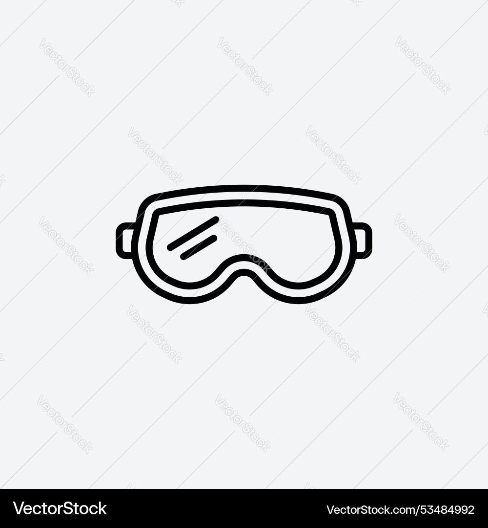Ski gogglesline in thin line black color flat Vector Image