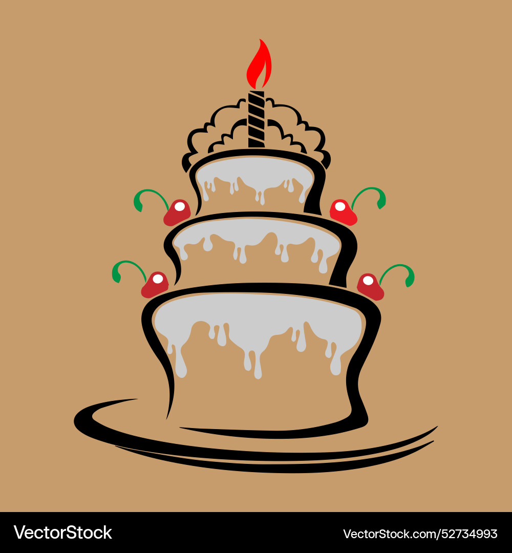 Birthday cake icon Royalty Free Vector Image - VectorStock
