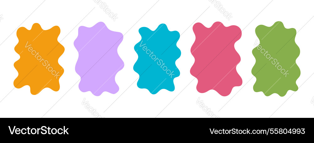 Cute doodle wavy shapes irregular asymmetric Vector Image