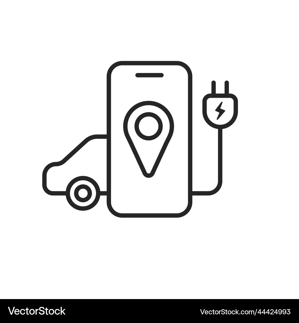 Ev charging app icon digital application to find Vector Image