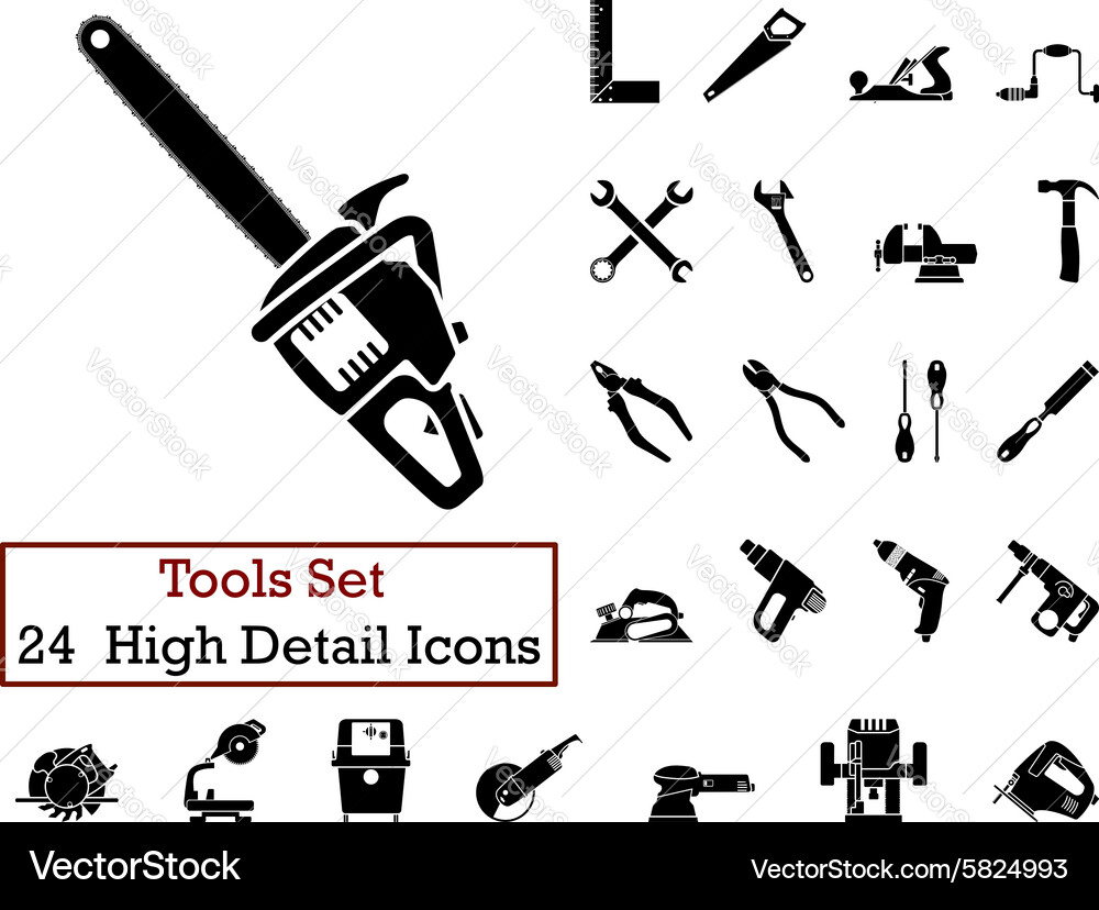 Icon set tools Royalty Free Vector Image - VectorStock