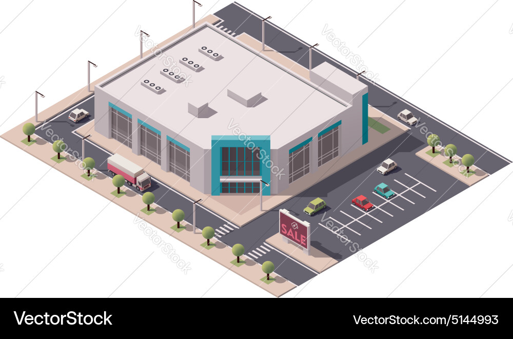 Isometric shopping mall Royalty Free Vector Image