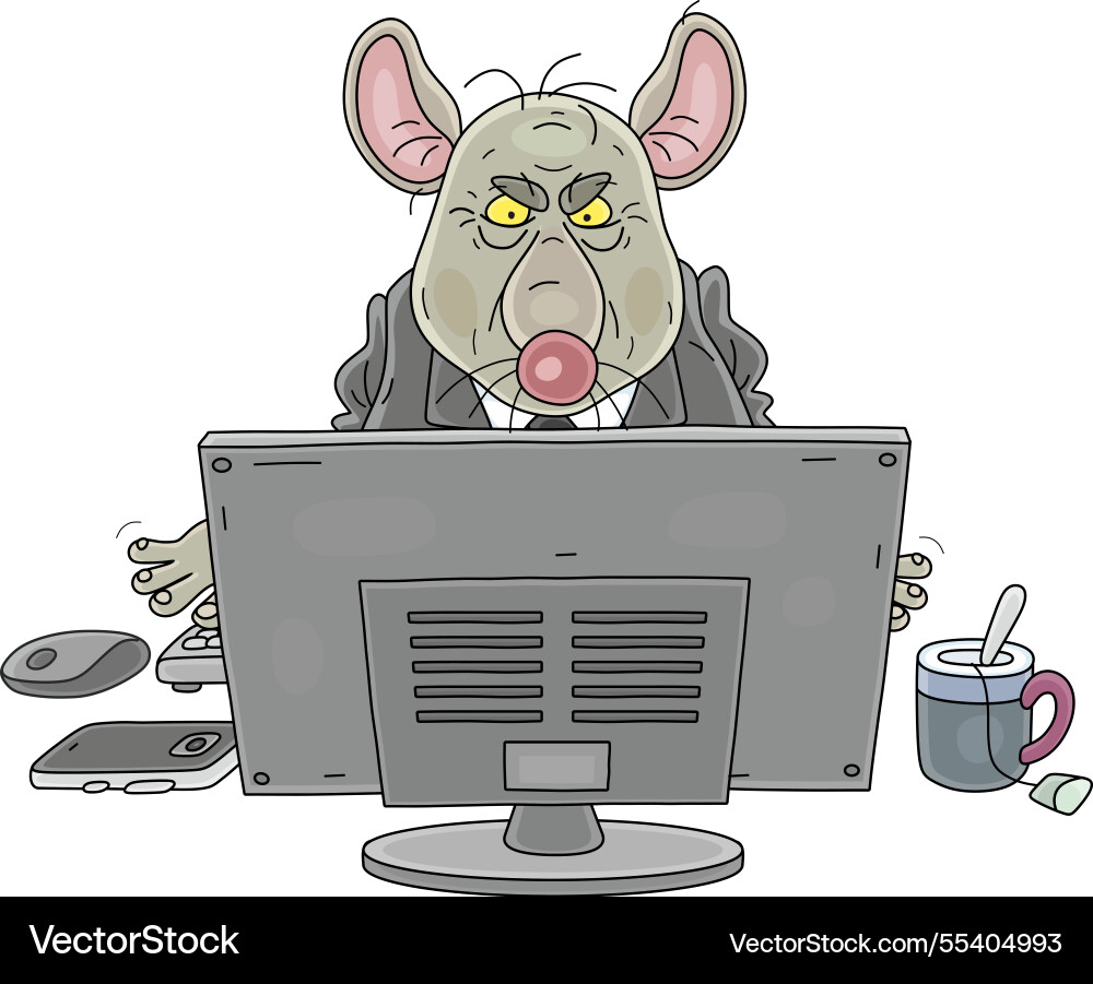 Office manager rat Royalty Free Vector Image - VectorStock