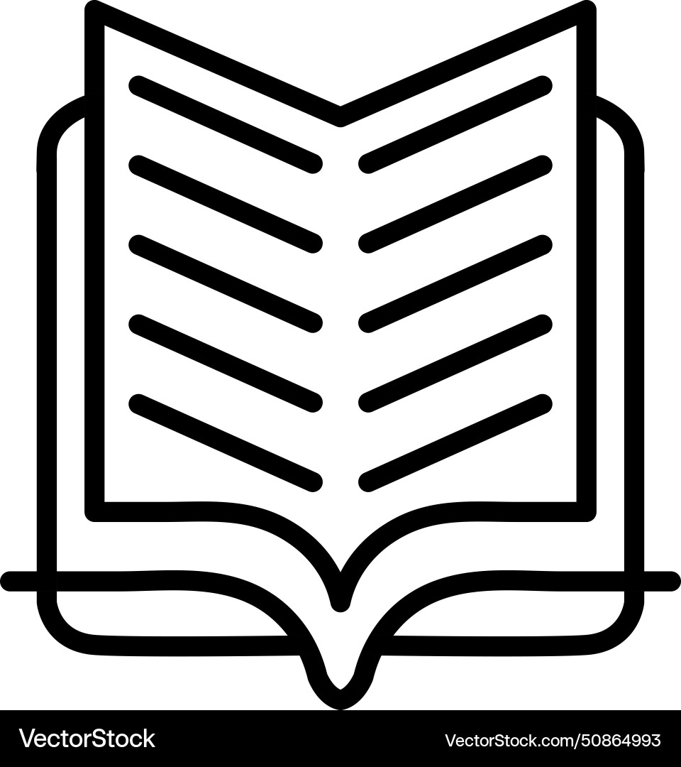 Open book icon line design template isolated Vector Image
