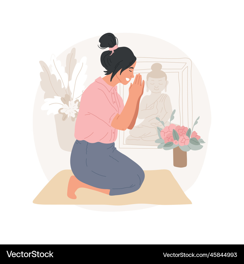 Praying isolated cartoon Royalty Free Vector Image