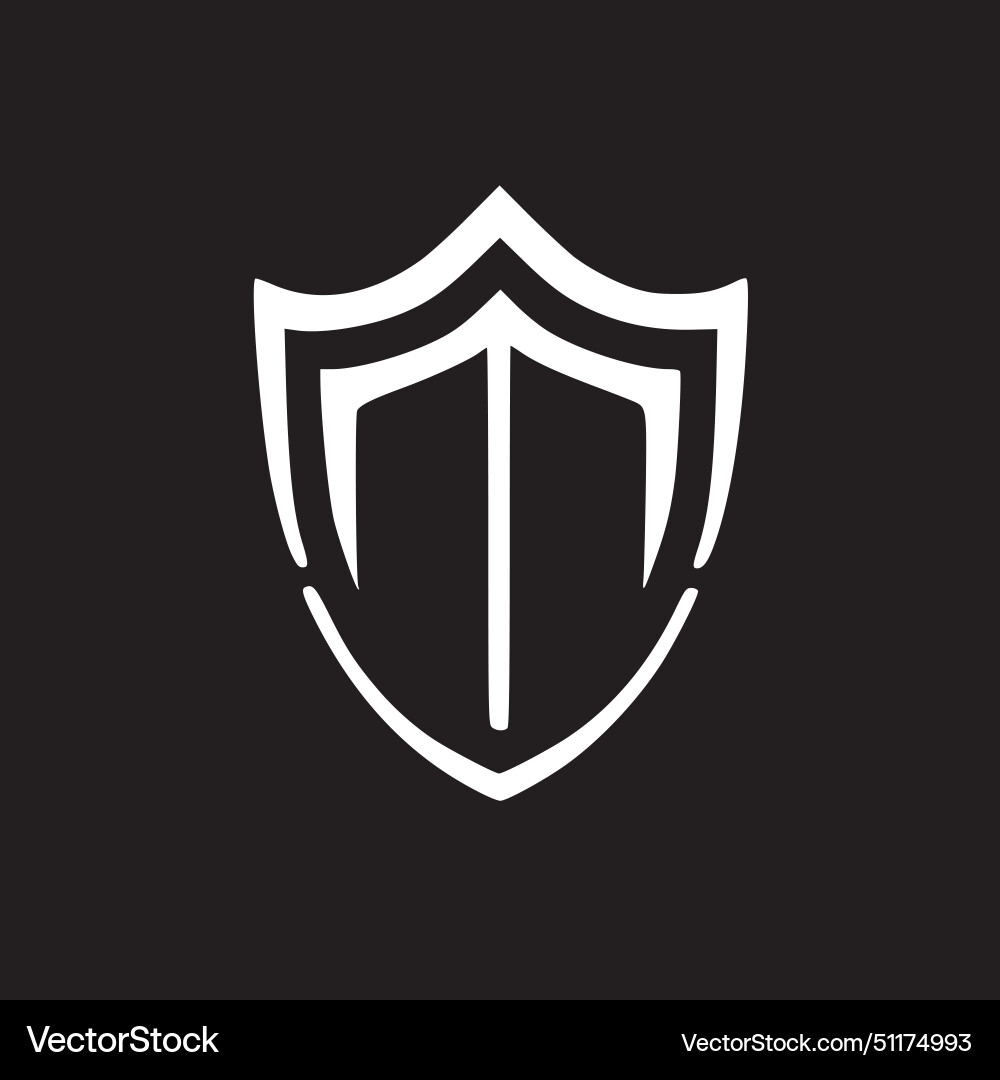 Shield - minimalist and flat logo Royalty Free Vector Image