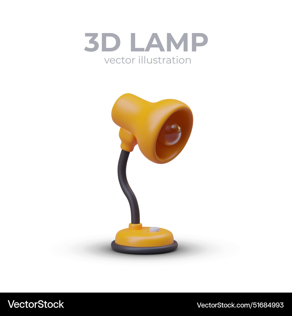 Side view on realistic lamp in yellow colors Vector Image