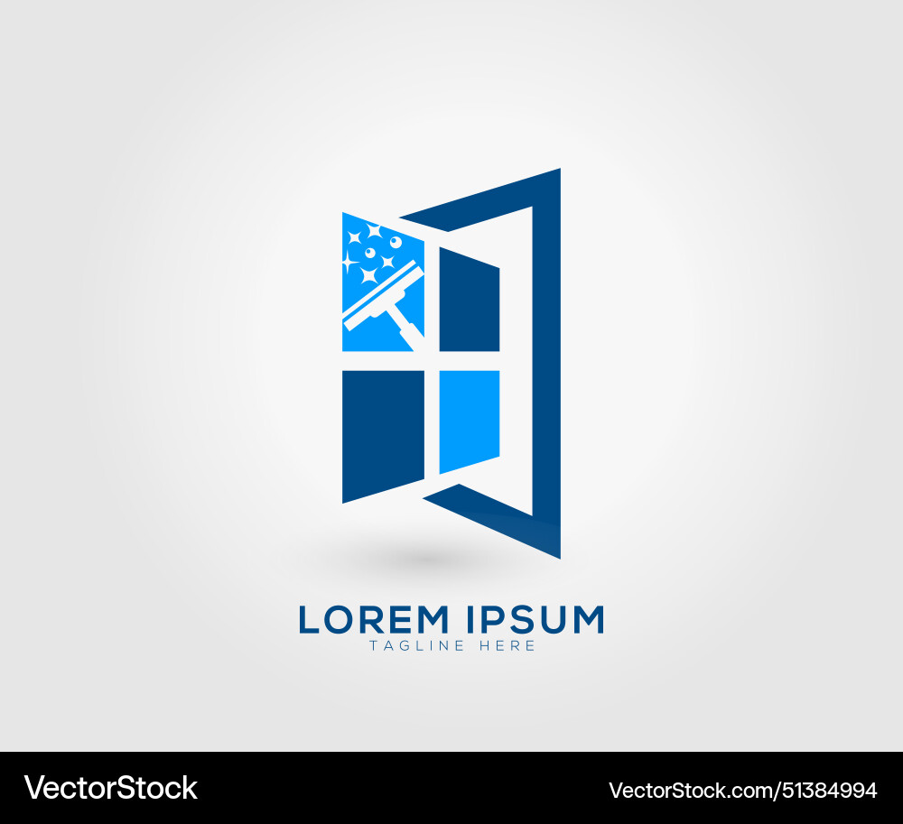 Creative window cleaning logo design template Vector Image