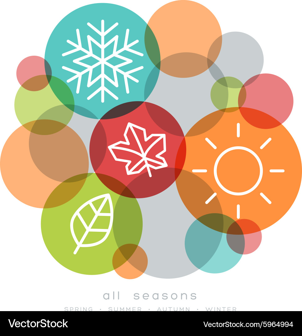 Four Seasons Icon Set Royalty Free Vector Image