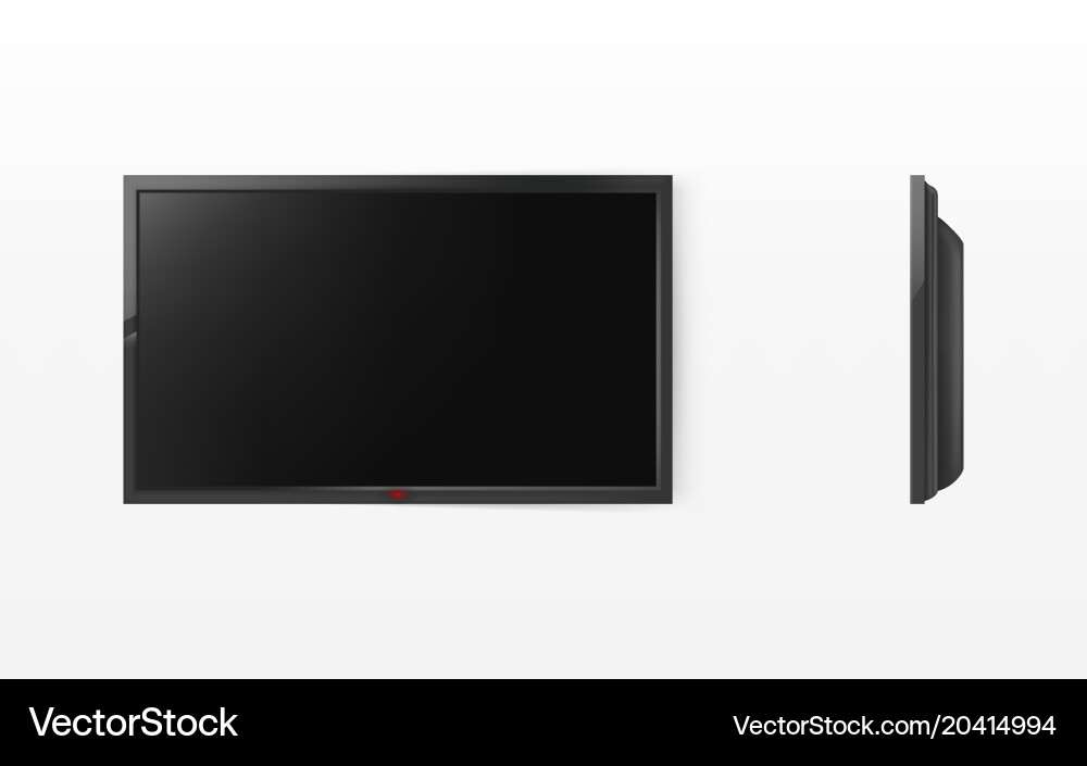 Realistic black lcd panel flat tv screen Vector Image