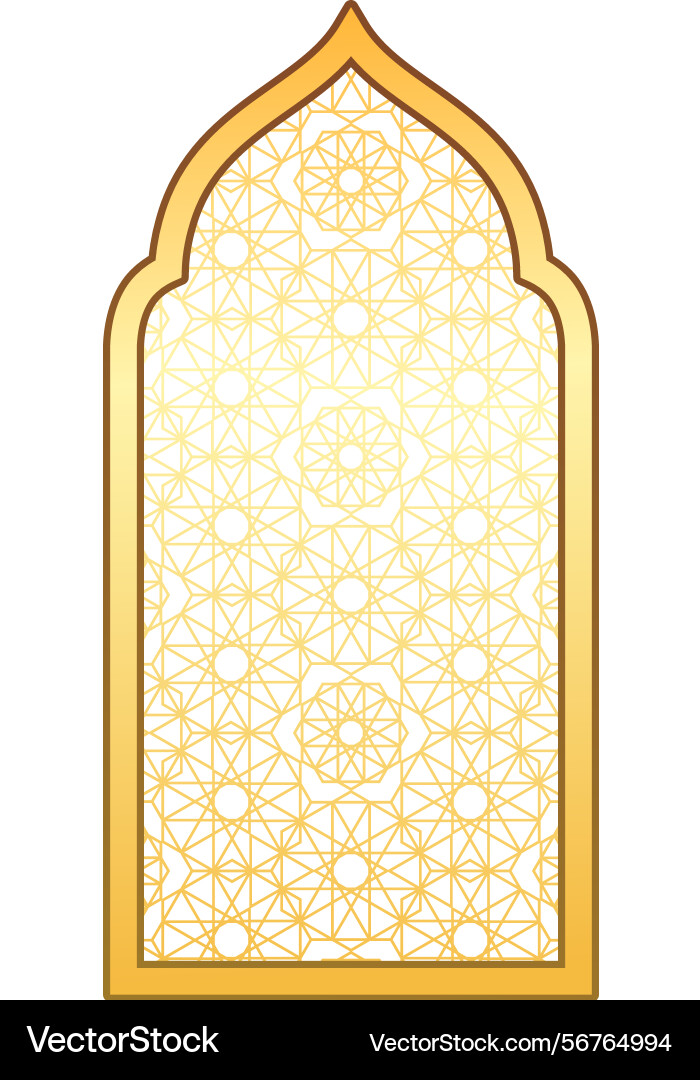 Vintage golden ramadan arch shape Royalty Free Vector Image