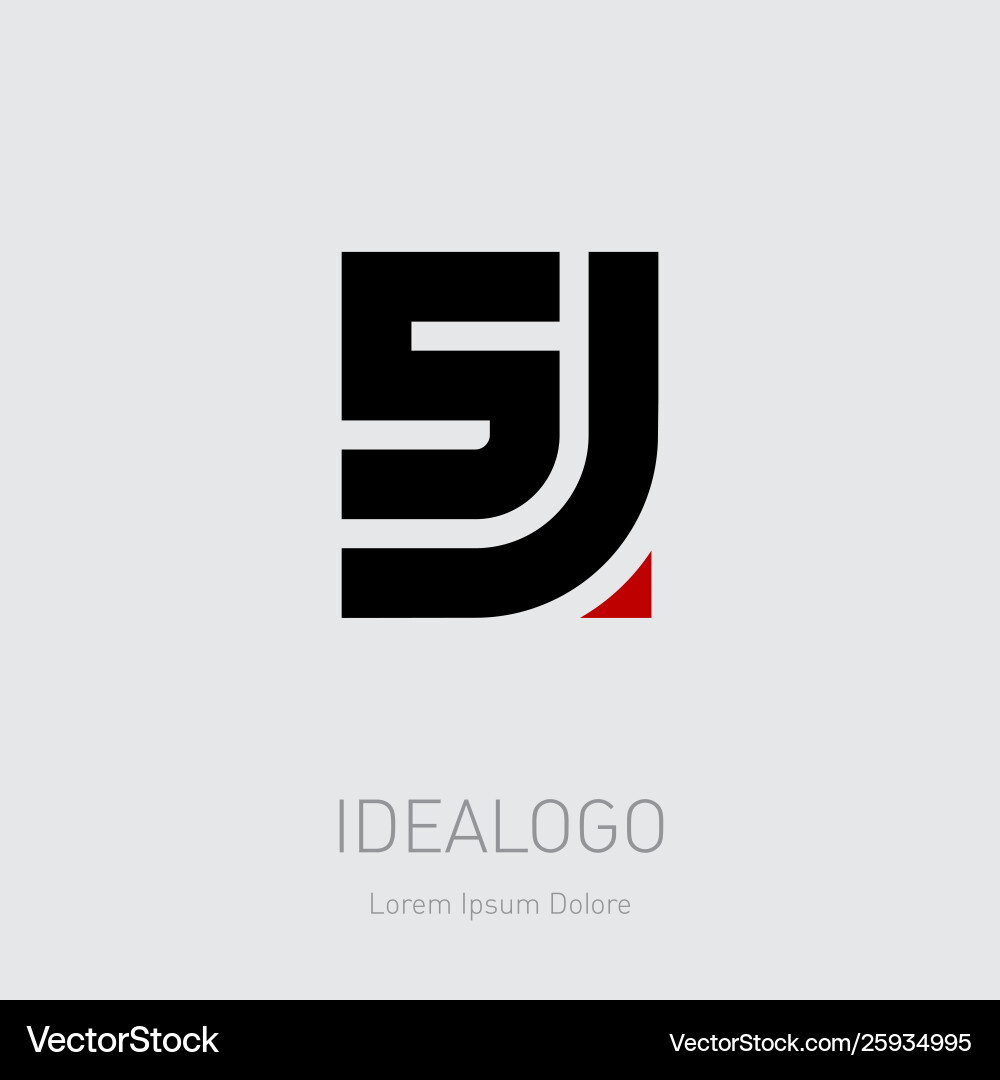 5 and j initial logo 5j monogram logotype Vector Image