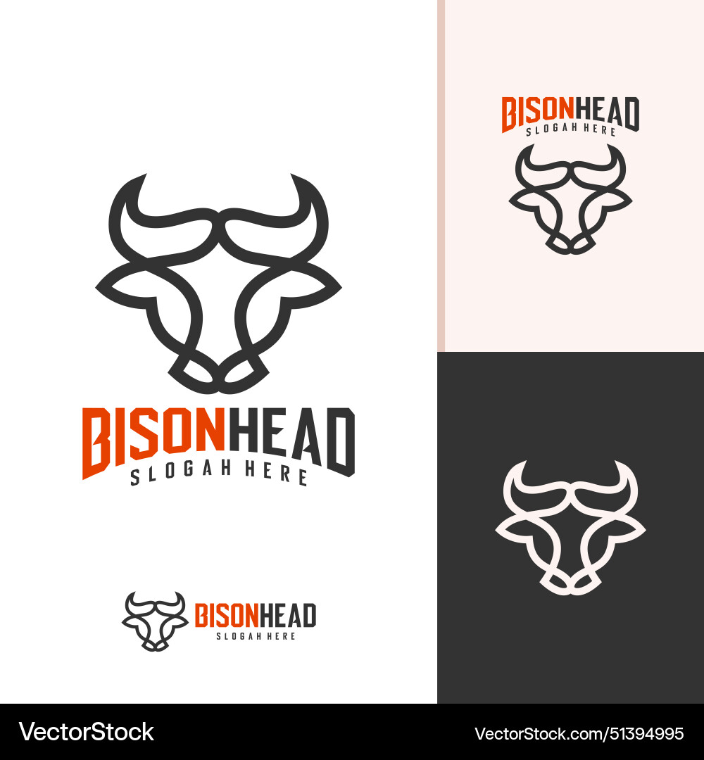 Bison logo template creative bison head logo Vector Image