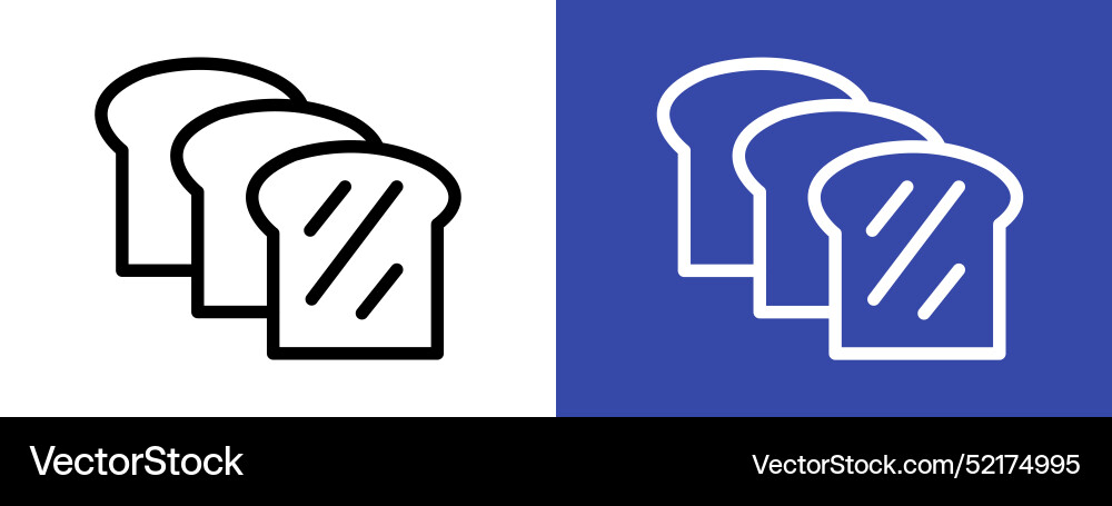 Bread slice logo sign set outline Royalty Free Vector Image