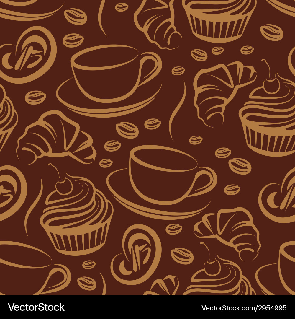 Coffee break seamless background Royalty Free Vector Image