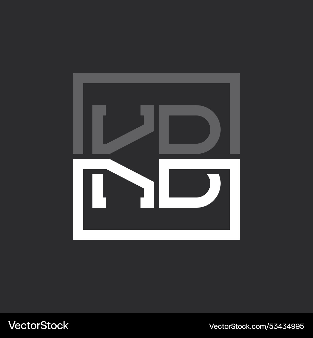 Creative modern minimalist kb letter logo design Vector Image