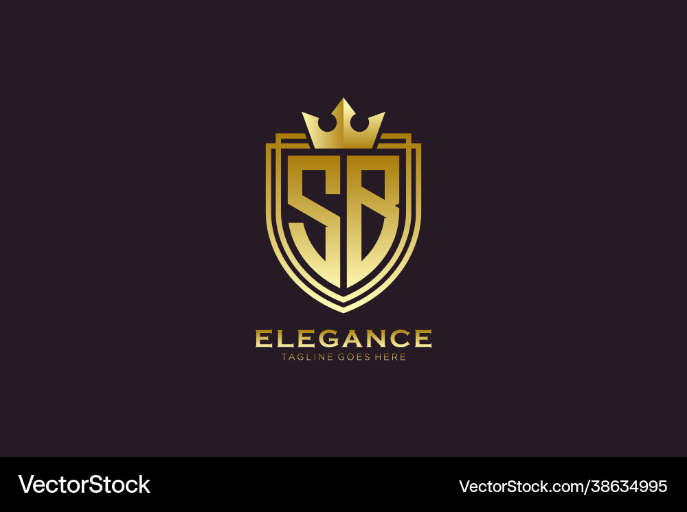 Elegant Monogram Badge - SB Royalty Free Vector Image