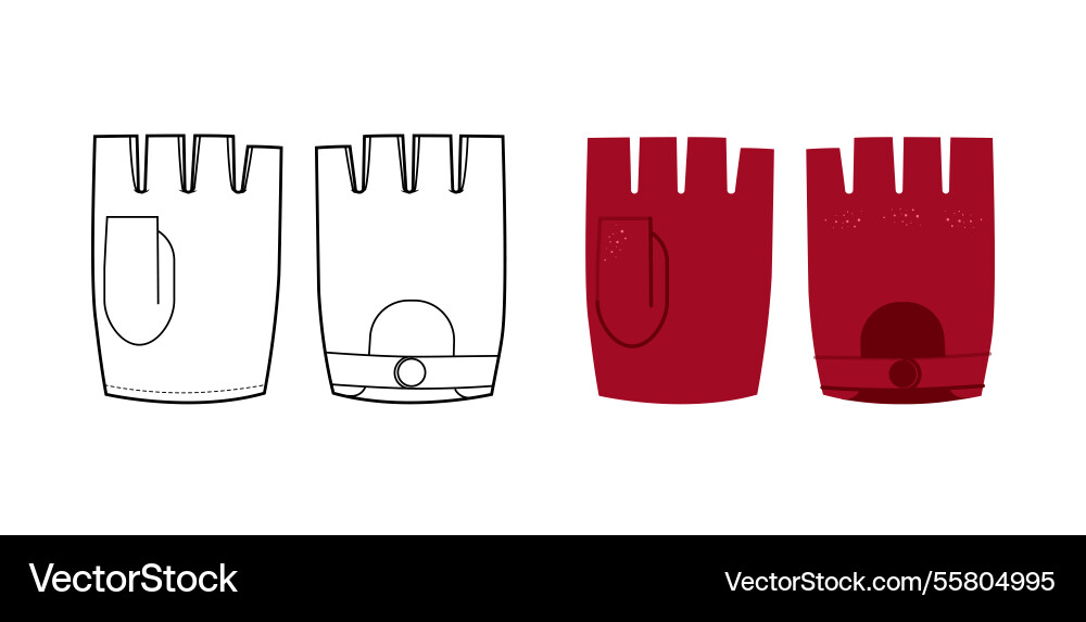 Fingerless gloves mitaine cherry cartoon Vector Image