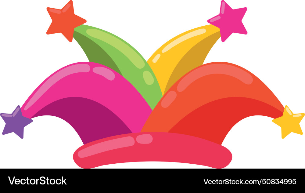 Fools day jester hat Royalty Free Vector Image
