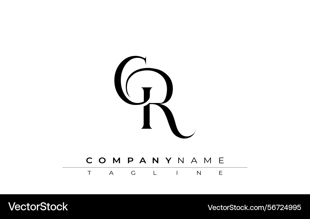 Initial gr logo design Royalty Free Vector Image