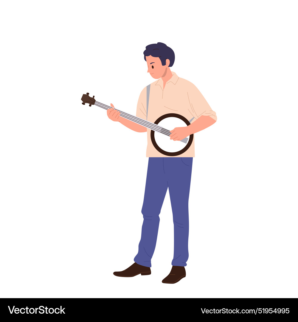 Jazz man cartoon character playing traditional Vector Image