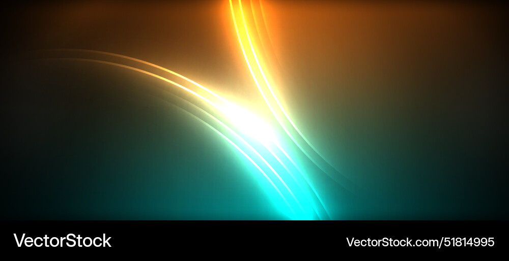 Neon glowing circle rays light round lines Vector Image