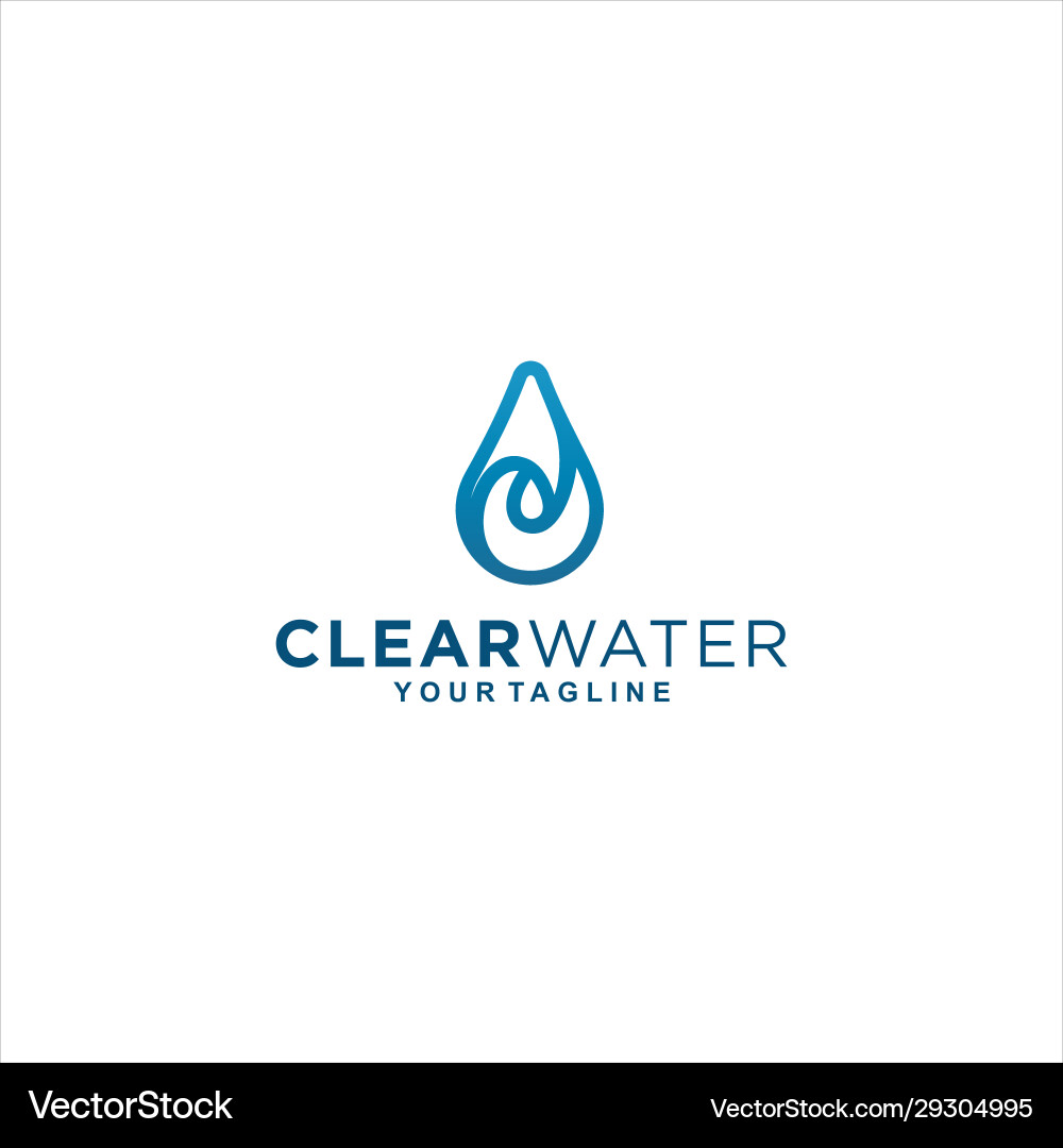 Pure water logo design inspiration Royalty Free Vector Image