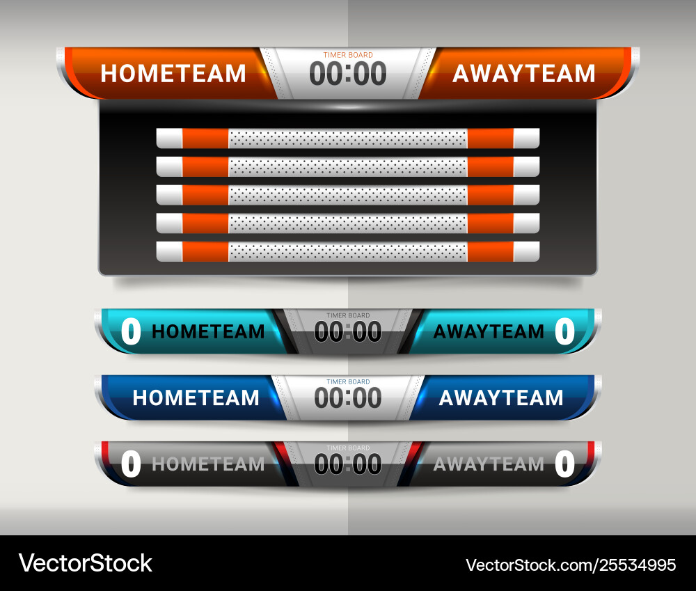 Scoreboard graphic template Royalty Free Vector Image