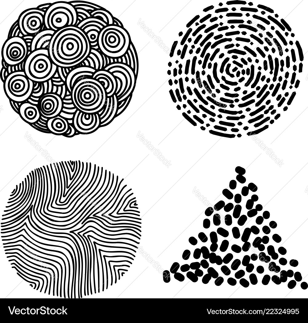 Set of hand drawn curly wavy doodle design Vector Image