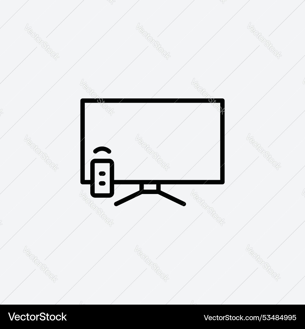 Smart televisionline in thin line black color Vector Image