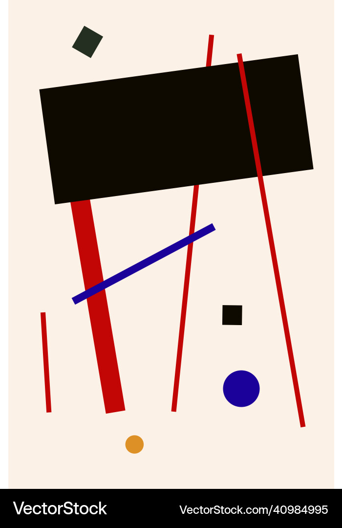Suprematism composition retro painting Royalty Free Vector