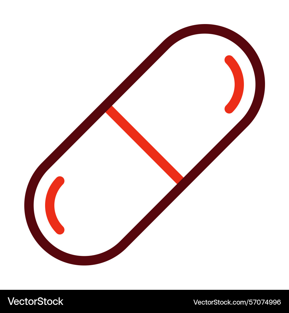 Capsule thick line two color icons for personal Vector Image