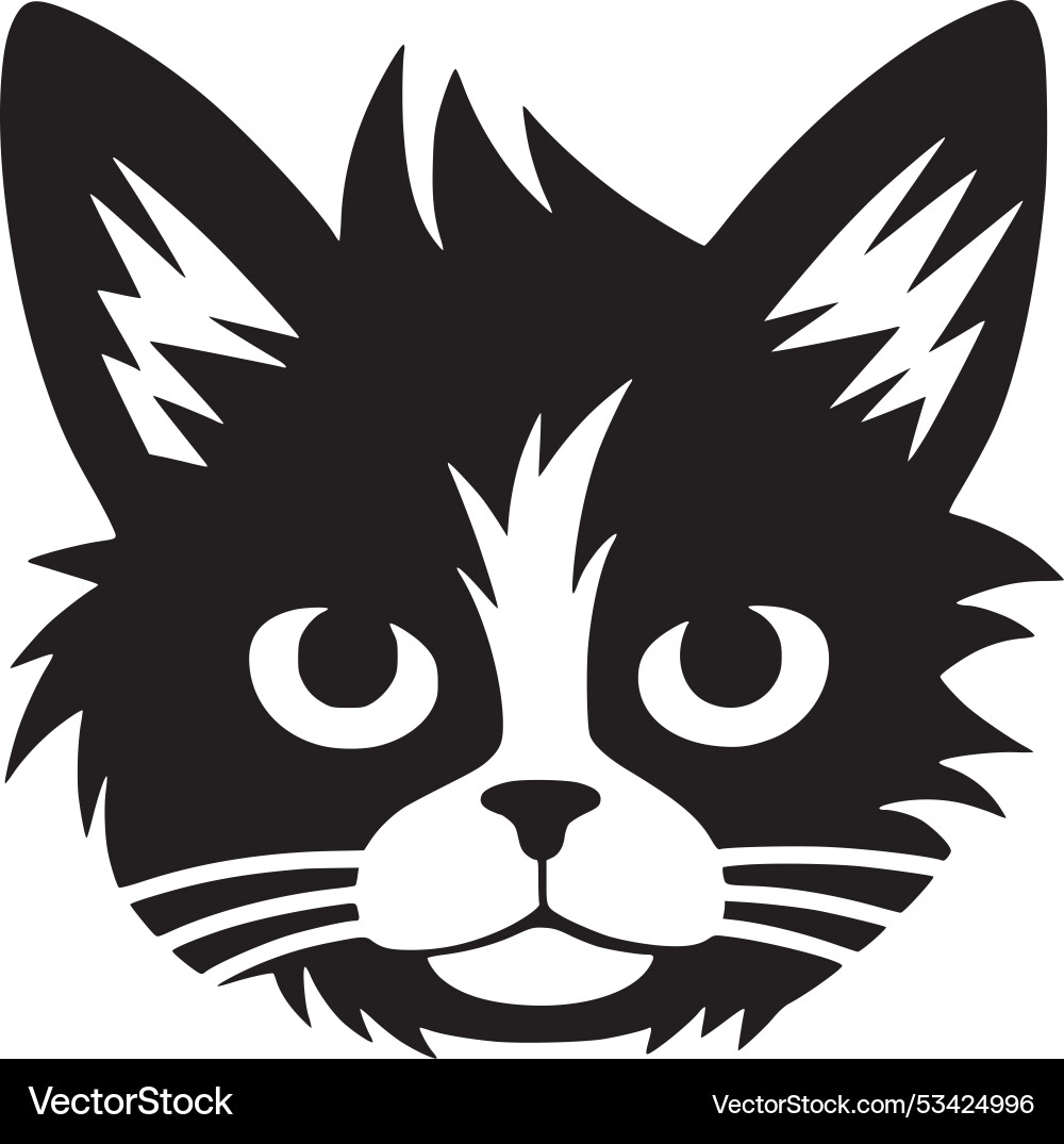 Cat - black and white isolated icon Royalty Free Vector