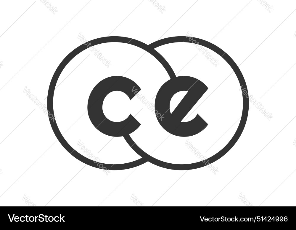 Ce business company emblem with outline rounds Vector Image