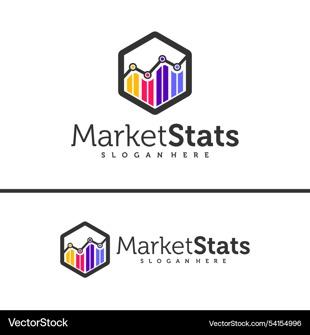 Chart stats logo template market success design Vector Image