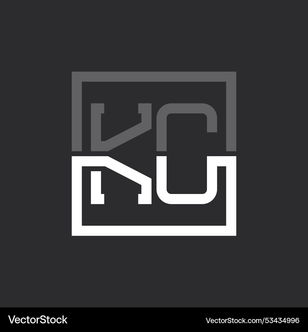 Creative modern minimalist kc letter logo design Vector Image