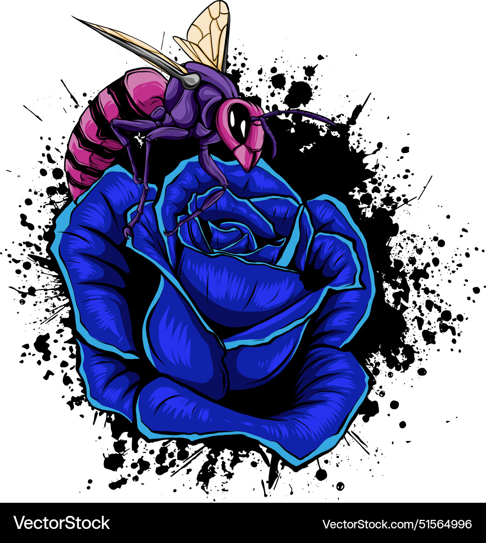 Draw of colored bee design Royalty Free Vector Image