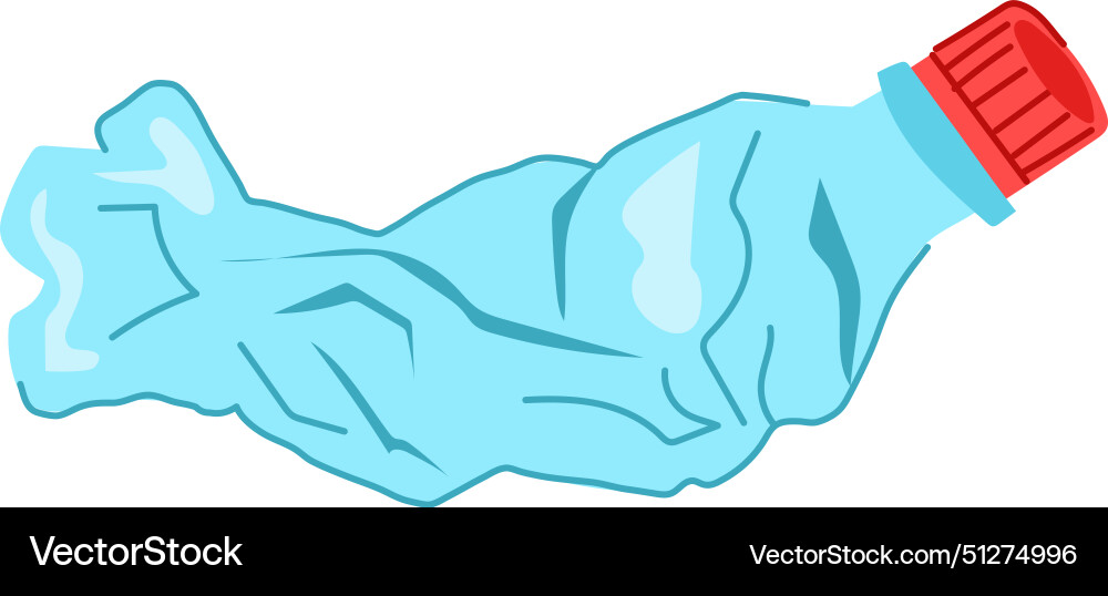 Environment crumpled plastic bottle cartoon Vector Image