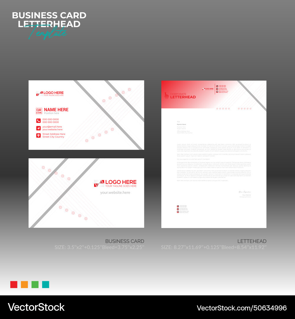 Letterhead and business card design Royalty Free Vector