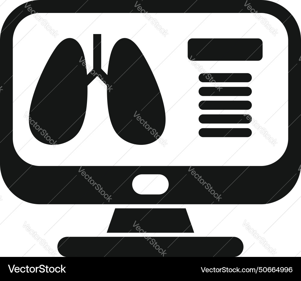 Lungs image examination icon simple scan Vector Image
