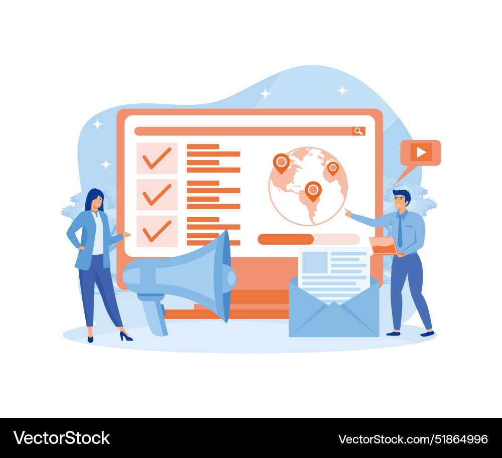 Positive public relations online service Vector Image